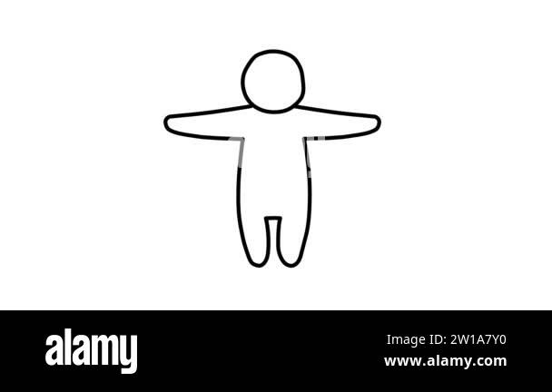 Simple looped animation of a dancing man, making waves with his hands ...