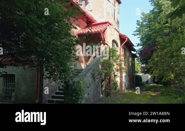 Stone stairs on porch of old residential building - landmark of german ...