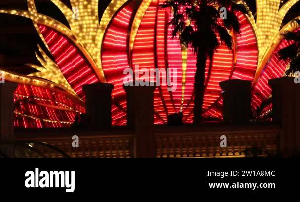 Bright neon lights flash on the Las Vegas Strip Stock Video Footage - Alamy