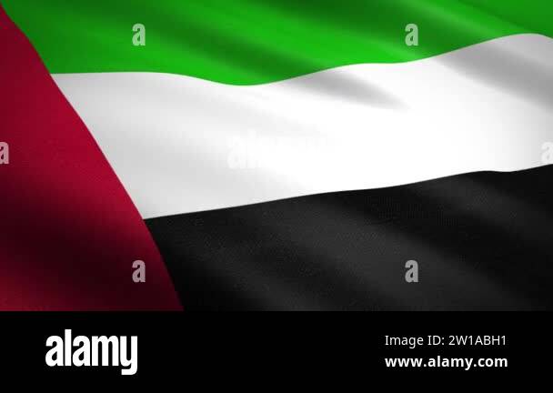 Flag of United Arab Emirates. Waving flag with highly detailed fabric ...