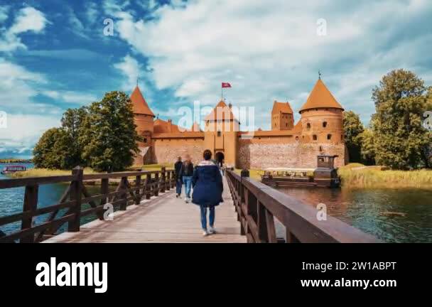 Trakai castle: medieval gothic Island castle, located in Galve lake ...