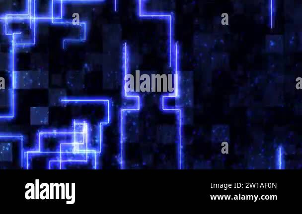 Connected Network Data Transfer and Fiber Optic Light Beams Flow - 4K ...