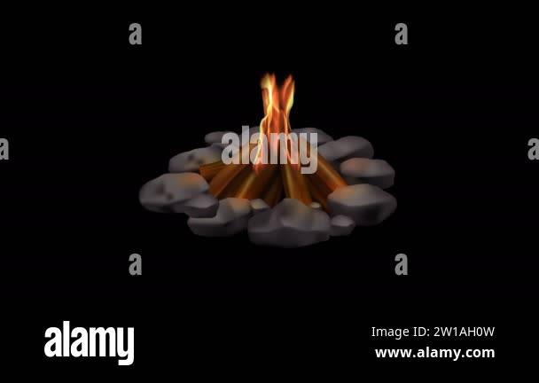Brick fireplace animation burning fire Stock Videos & Footage - HD and ...