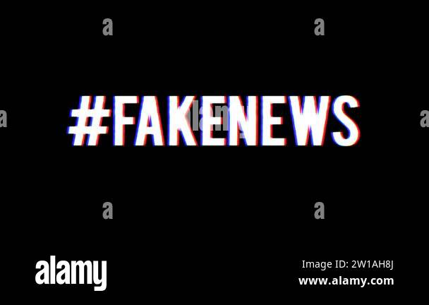 Fake News Background Label With Bad Glitch Effect/ 4k animation of a ...