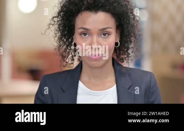 African Businesswoman Saying No by Waving Finger Stock Video Footage ...