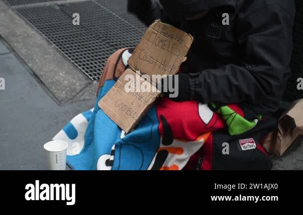 Homeless beggar sitting road Stock Videos & Footage - HD and 4K Video ...