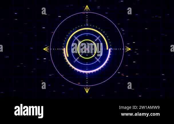 Digitally generated animation of targeting system with a yellow and ...