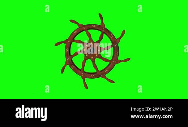 8 animations nautical wood ship wheel boat rudder green screen 3d ...