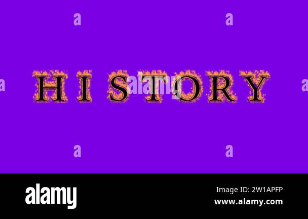 history fire text effect violet background. animated text effect with ...