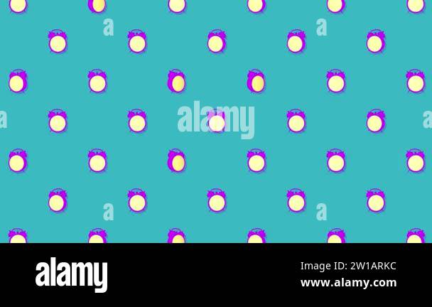 Abstract Minimal pop art motion design animation of dancing alarm clock ...