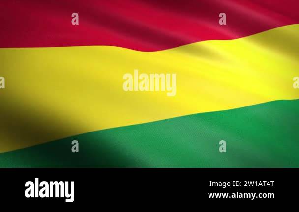 Flag of Bolivia. Waving flag with highly detailed fabric texture seamless loopable video ...