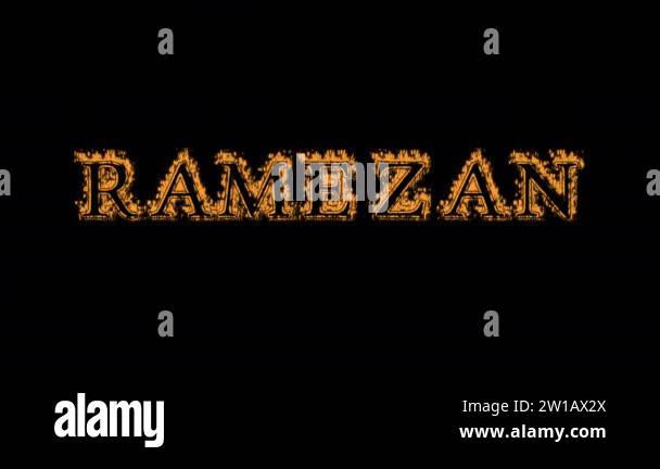 ramezan fire text effect black background. animated text effect with ...