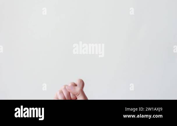 Female one hand holding two fingers up in sign language.two fingers up ...