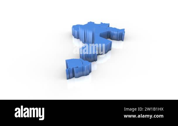 Map of Brazil blue. Formed by individual states falling from top to ...