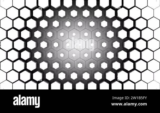 Hexagons Form A Wave. Abstract background, loop, 2 in 1, created in 4K, 3d animation Stock Video ...