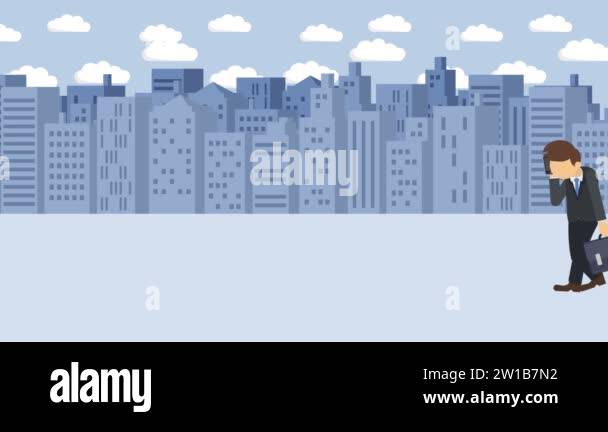 Cartoon illustration man jumping buildings Stock Videos & Footage - HD ...