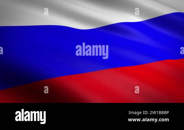 Flag of Russian Federation. Waving flag with highly detailed fabric ...