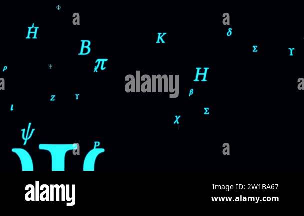 Greek Alphabet Letter Character Symbols Flying at Camera in Space - 4K ...