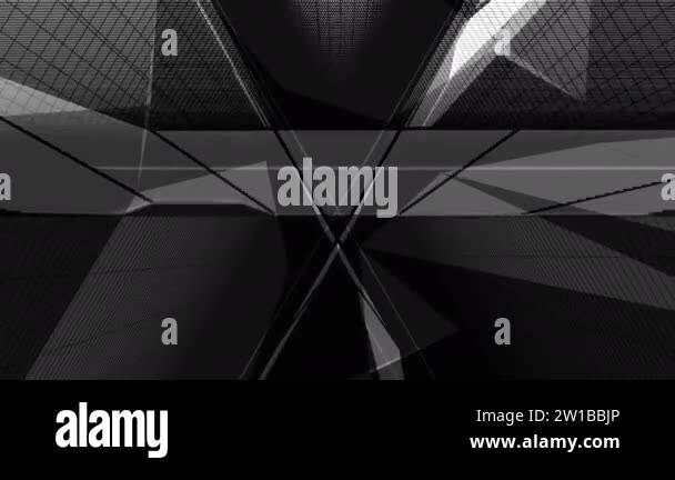 A computer generated animation of of geometric triangular shapes and ...