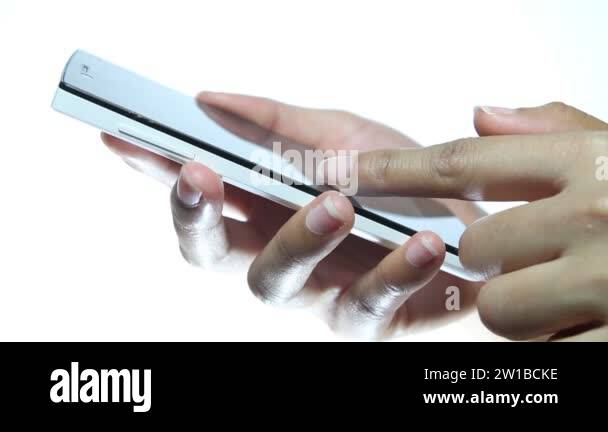HD : Fingers touching and swiping the screen of a modern smartphone ...