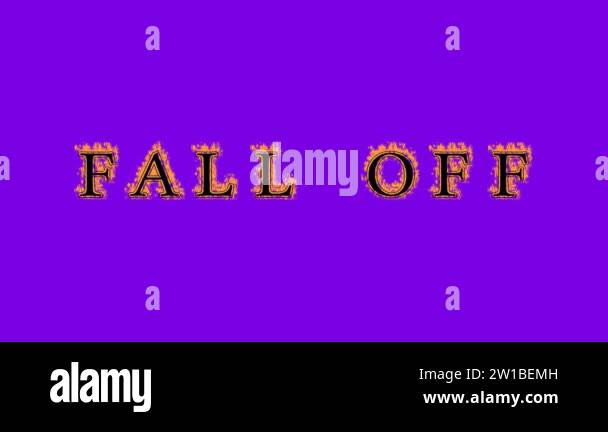fall off fire text effect violet background. animated text effect with ...
