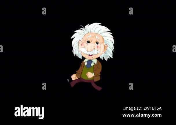 Cartoon animated loop walk cycle of an Einstein character Stock Video ...