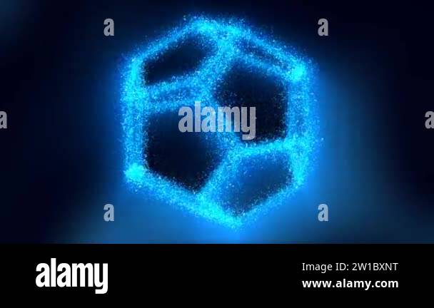 Shiny Rotating 3D Holographic Light Hologram Image of Dodecahedron - 4K ...