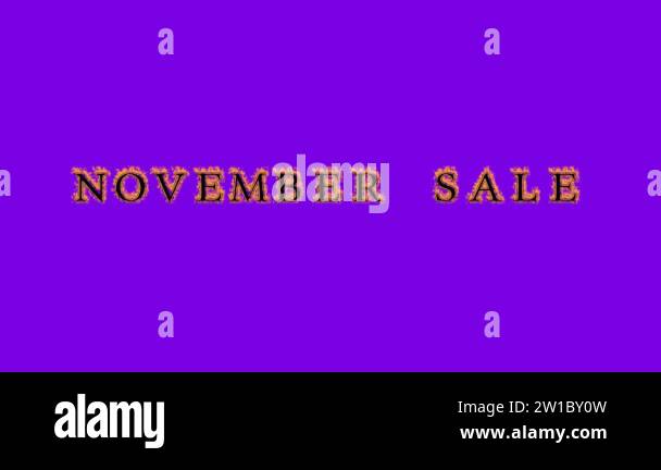 november sale fire text effect violet background. animated text effect ...