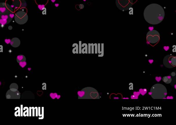 Valentine's day animated frame of hearts for overlay on video. Love ...