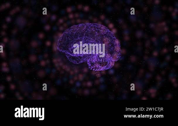 3d bright animation of a brain and confusing thoughts interpreted by ...