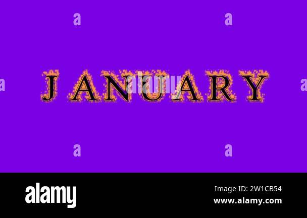 january fire text effect violet background. animated text effect with ...