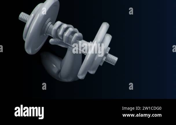 Animation of raising and lowering white male abstract hand with ...