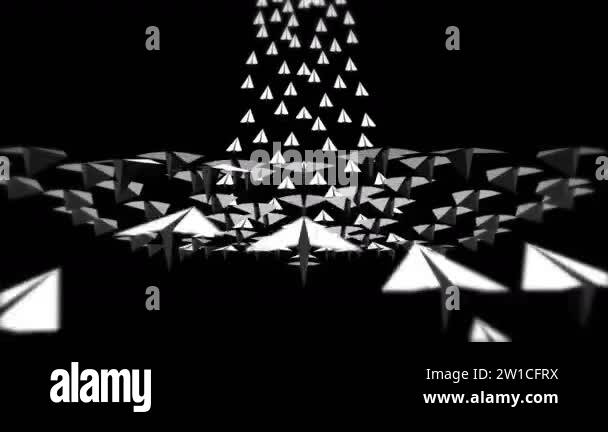 Origami airplane flying. Animation of flowing white paper plane on ...