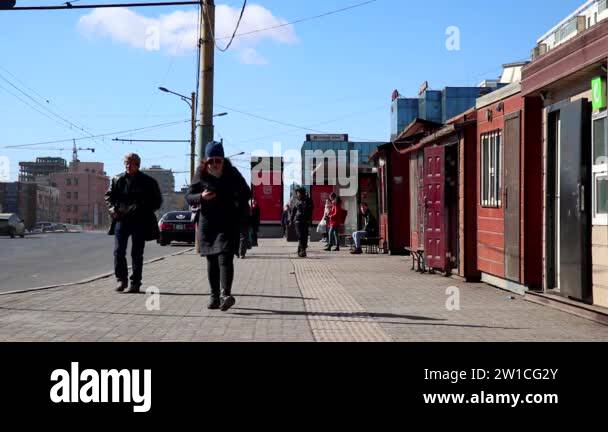 Street traffic in Ulaanbaatar, the capital of Mongolia, circa March 2019 Stock Video Footage - Alamy
