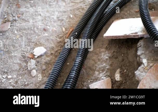 Electrical installation of plastic tubes. Fix boxes, fire prevention ...