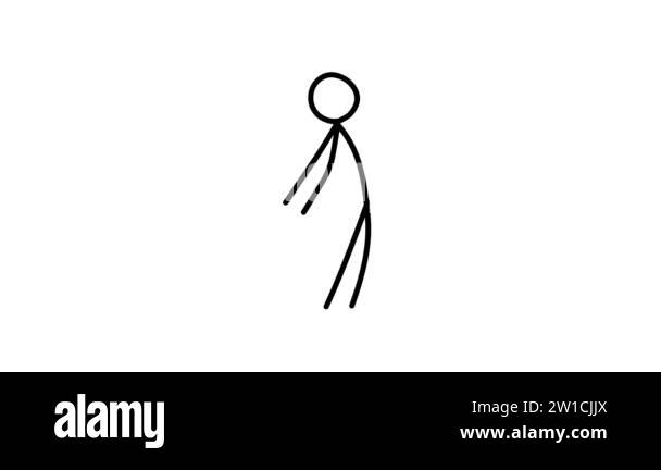 Simple looped animation of a dancing man. Dance of a man drawn with ...