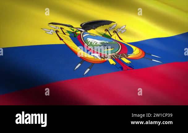 Flag of Ecuador. Waving flag with highly detailed fabric texture ...