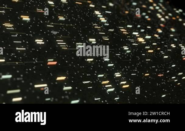 Concept of the futuristic information and technological computer. Animation. Abstract big data ...