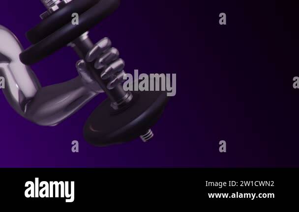 Animation of raising and lowering purple male abstract hand with ...