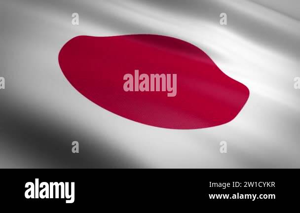 Japan Flag Closeup Loop - waving flag with highly detailed fabric ...
