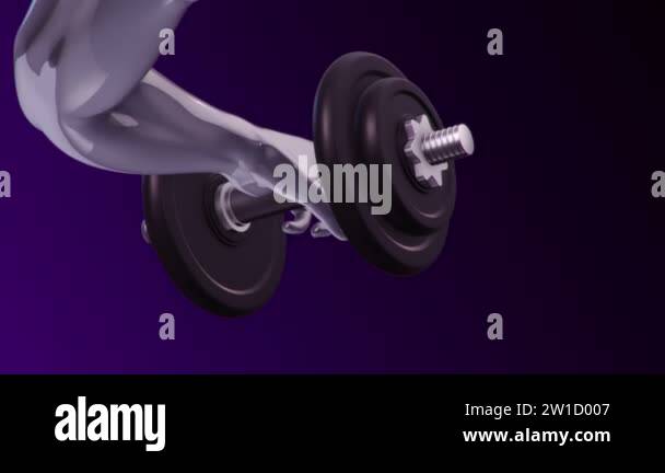 Animation of raising and lowering purple male abstract hand with ...