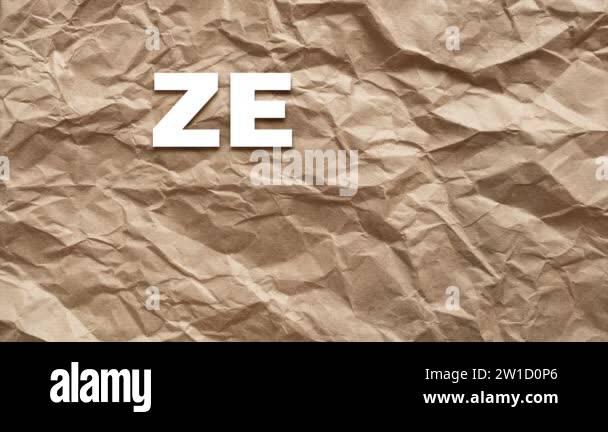 Zero waste white text on brown crumpled craft paper background. Eco ...