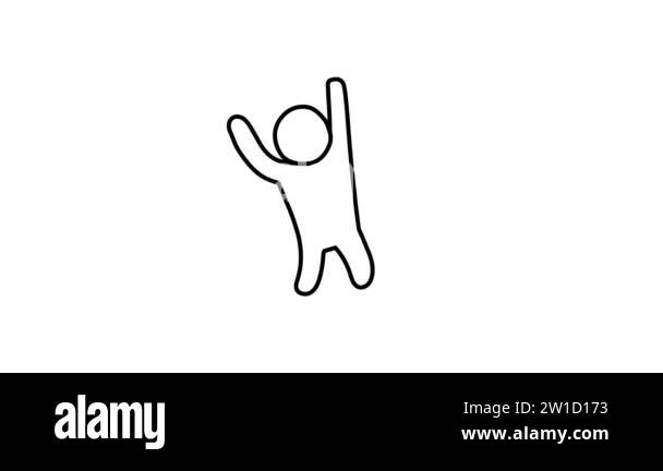 Simple looped animation of a dancing man. Dance of a man drawn with ...