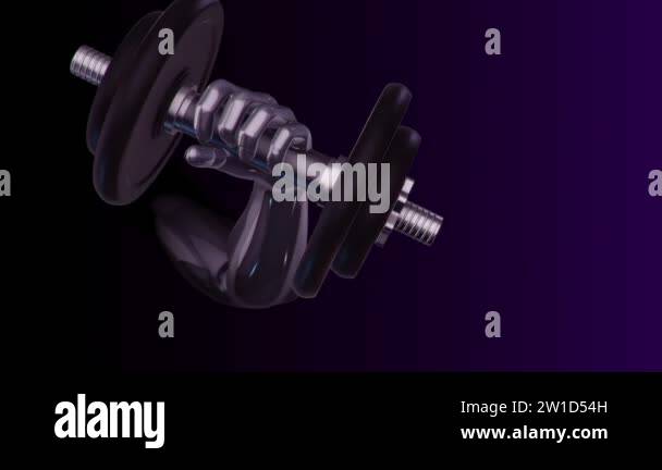 Animation of raising and lowering purple male abstract hand with ...