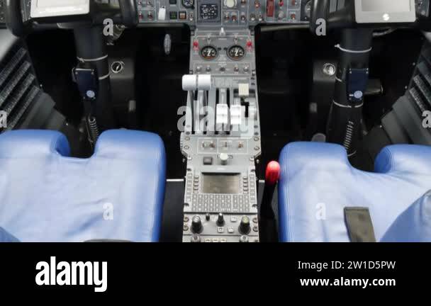 Aircraft Cockpit of Piaggio P180 Avanti twin propellers turboprop Stock ...