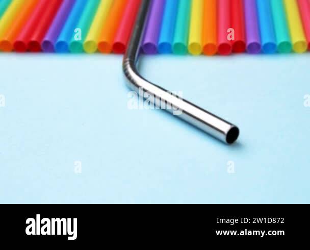 straw metal straws plastic free drinking background colourful full ...