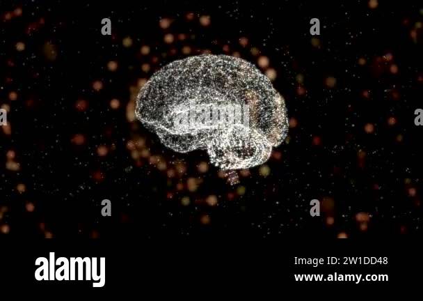 Brain floating in space giving much light and exploding with ideas ...