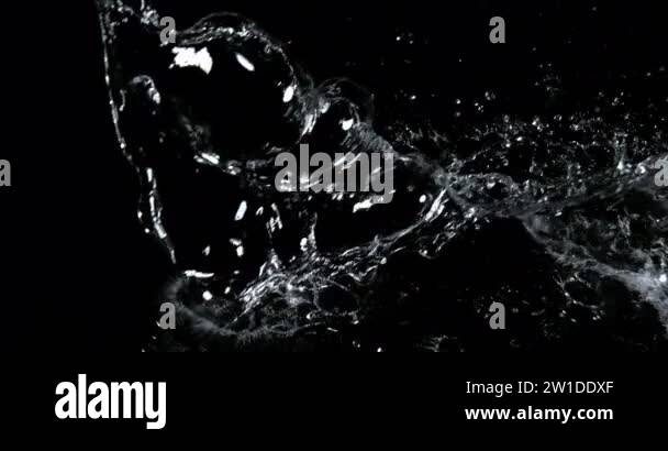 Water Exploding and Splashing against Black Background, Slow motion 4K ...