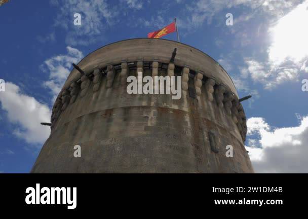 Falaise, France July 2020. Tower at Falaise Castle Impressive childhood ...
