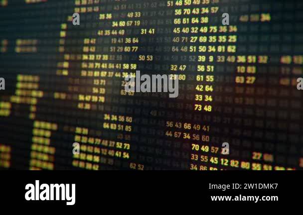 Technological Background With Representation Of Yellow Binary Code In Different Configurations